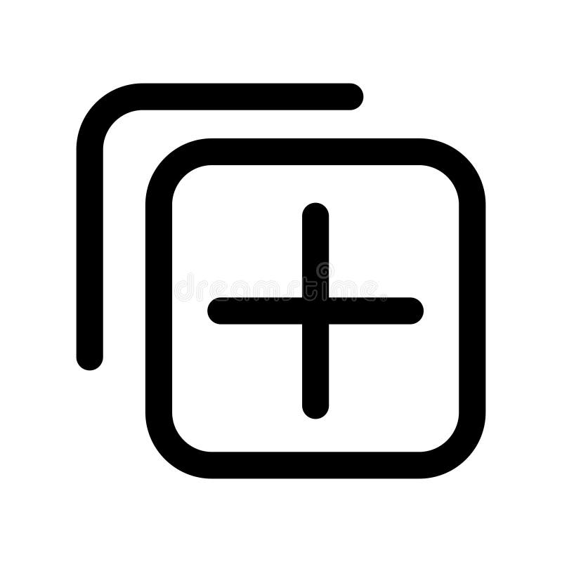 Duplicate Icon Line Isolated on White Background. Black Flat Thin Icon ...