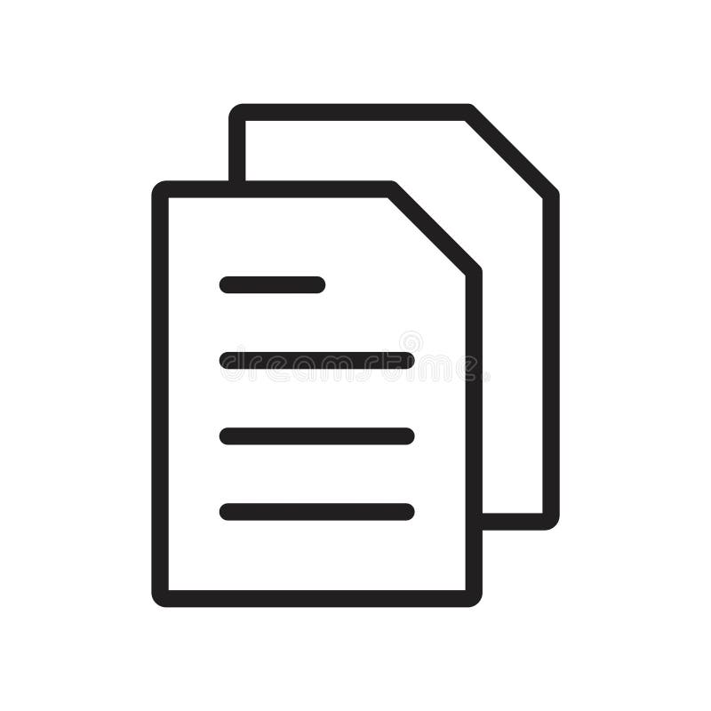 Duplicate Icon Simple Thin Outline Stock Vector - Illustration of ...