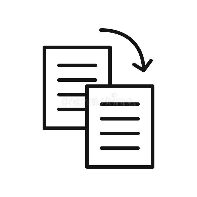 Duplicate Icon Thin Line Art Isolated Stock Illustration - Illustration ...