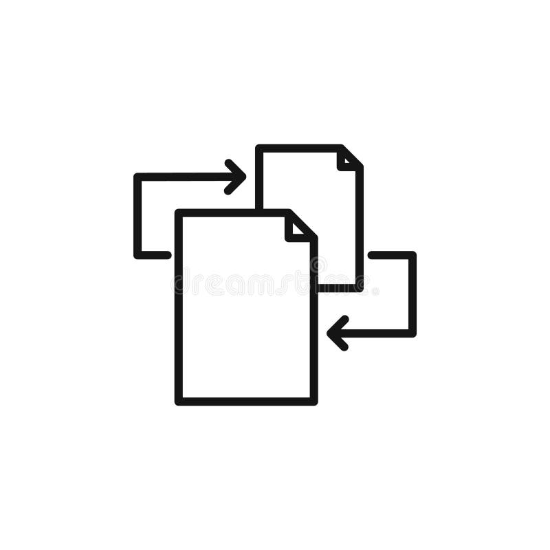 Duplicate Icon Thin Line Flat Illustration Stock Illustration ...