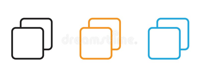 Duplicate Icon Thin Line Illustration Set Stock Vector - Illustration ...