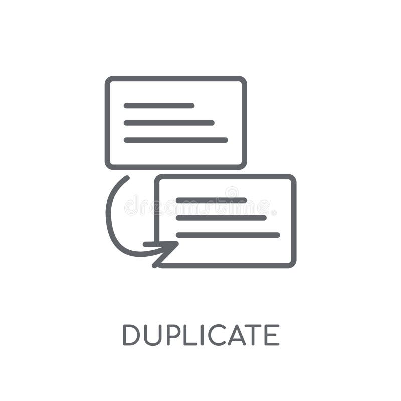 Duplicate Outline Icon. Isolated Line Vector Illustration From ... Duplicate Outline Icon. Isolated Line Vector Illustration From ...