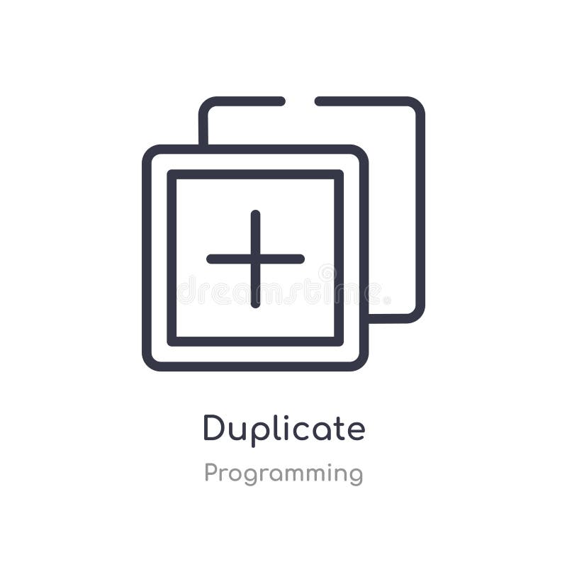 Duplicate Outline Icon. Isolated Line Vector Illustration from ... Duplicate Outline Icon. Isolated Line Vector Illustration from ...