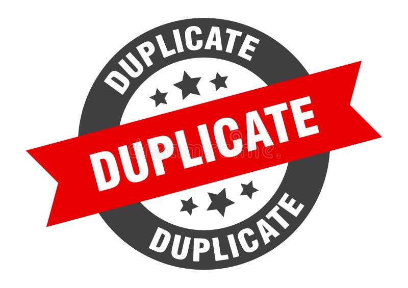Duplicate Sign. Duplicate Round Ribbon Sticker Stock Vector ...