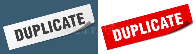 Duplicate Sticker. Duplicate Sign Set Stock Vector - Illustration of ...