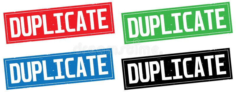 DUPLICATE Text, on Rectangle Stamp Sign. Stock Illustration ...