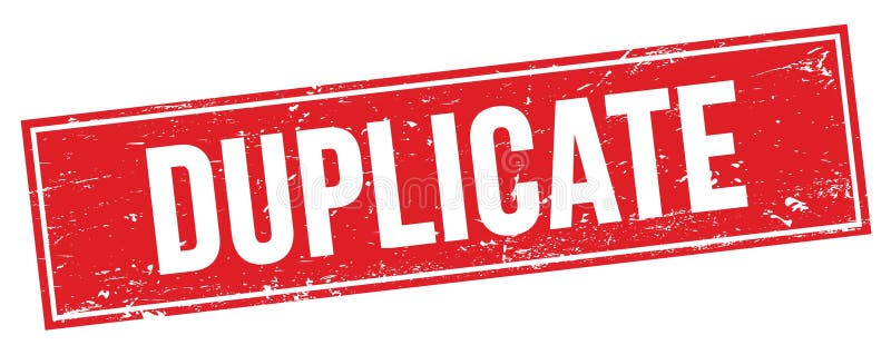 DUPLICATE Text on Red Grungy Rectangle Stamp Stock Illustration ...