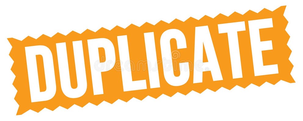 DUPLICATE Text Written on Orange Stamp Sign Stock Illustration ...