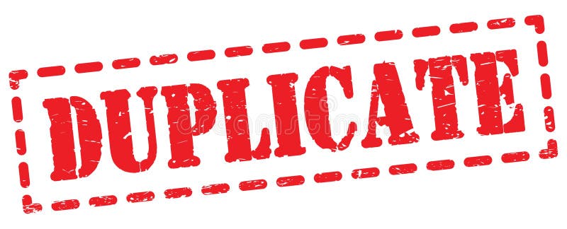 DUPLICATE Text Written on Red Stamp Sign Stock Illustration ...