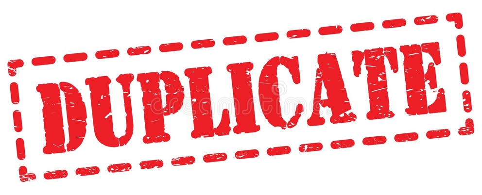 DUPLICATE Text Written on Red Stamp Sign Stock Illustration ...