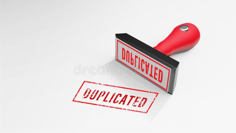 DUPLICATED Rubber Stamp 3D Rendering Stock Illustration - Illustration ...