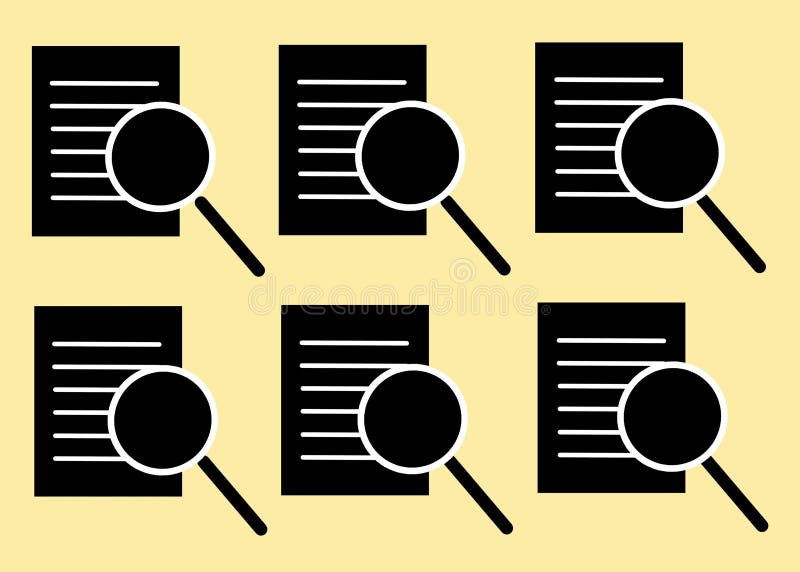 Duplicates of a Simple Outline Shape Symbol of a Magnifying Glass Over ...