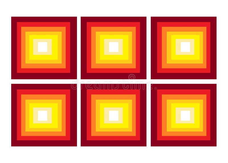 Duplicates of Stacking Squares of Gradating Colours from Bright Red To ...