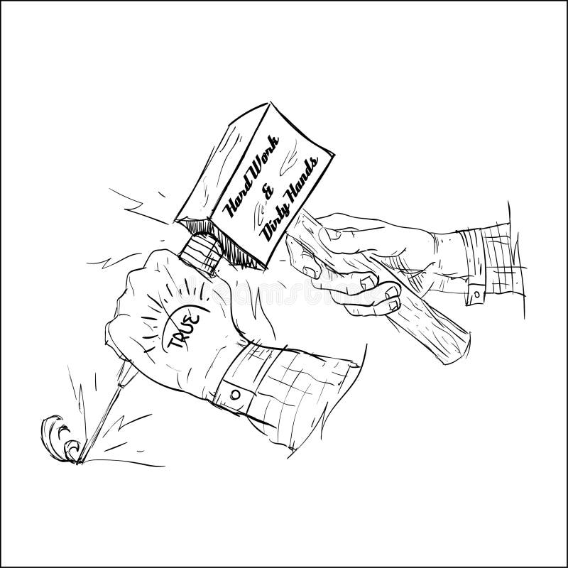Dur labeur et mains sales illustration stock. Illustration du travail ...