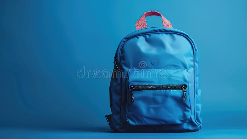 Durable Blue School Backpack Isolated on White Background, Spacious and ...
