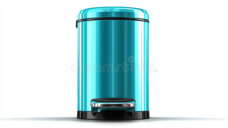 Durable Blue Trash Can with Secure Black Lid, Efficient Waste ...