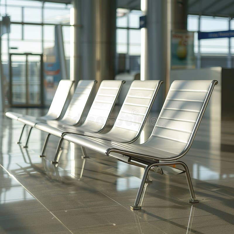 Durable Metal Chairs in the Waiting Room of a Train Station with ...