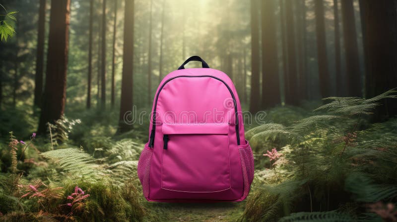 Durable pink backpack stock illustration. Illustration of fashion ...