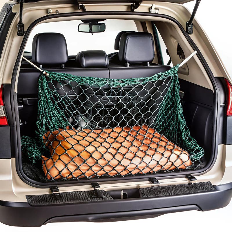 Plastic Cargo Net for Trunk Organization Stock Illustration ...