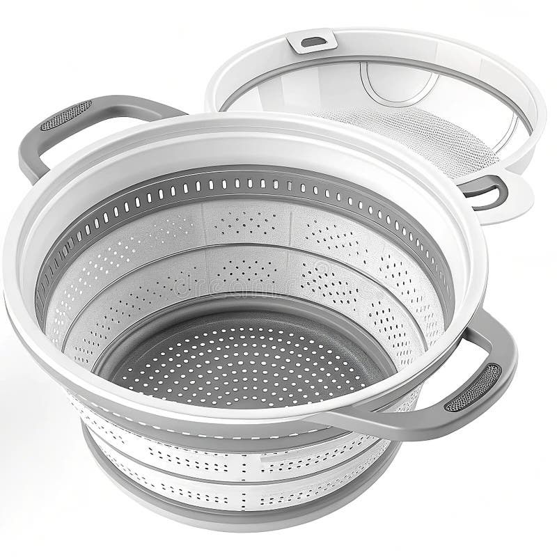 Plastic Colander with Folding Handles Stock Illustration - Illustration ...
