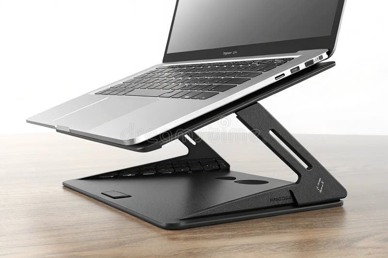Durable Plastic Laptop Stand with Ergonomic Angle Stock Illustration ...