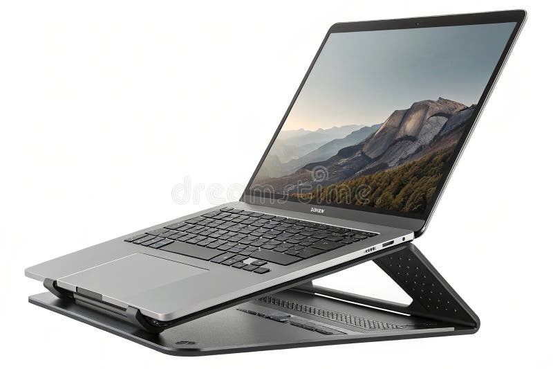 Durable Plastic Laptop Stand with Ergonomic Angle Stock Illustration ...