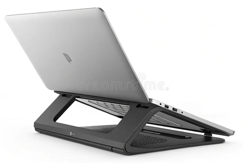 Durable Plastic Laptop Stand with Ergonomic Angle Stock Illustration ...