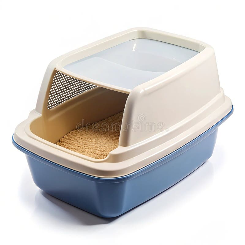 Plastic Litter Box with Removable Tray Stock Illustration ...