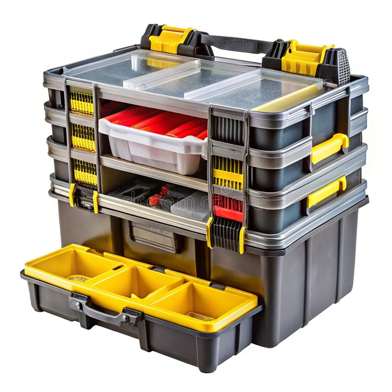 Plastic Tool Storage Organizer with Adjustable Compartments Stock ...