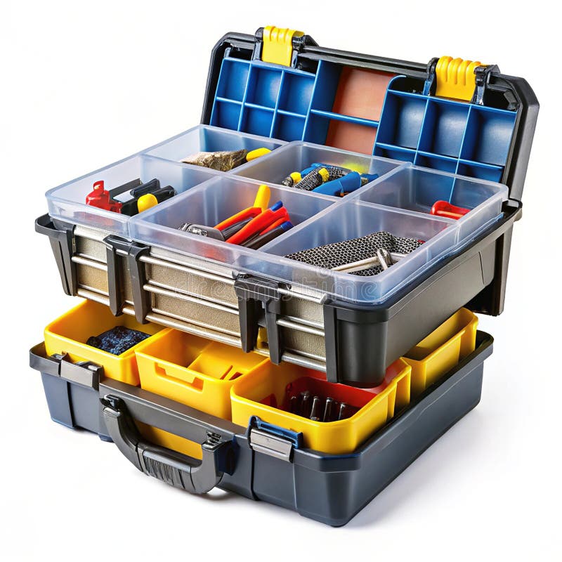 Plastic Tool Storage Organizer with Adjustable Compartments Stock ...