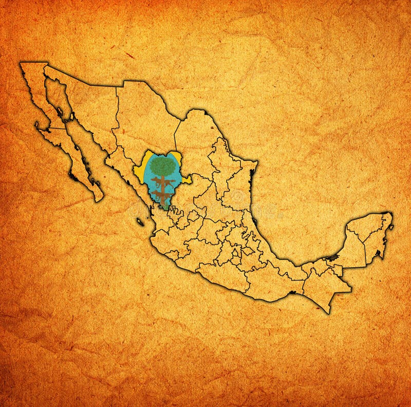 Durango on Administration Map of Mexico Stock Illustration ...