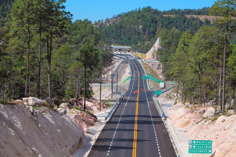Durango Highway Mazatlan Mexico Stock Photo - Image of caution ...