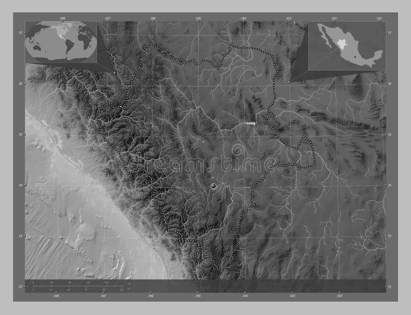 Durango, Mexico. Grayscale. Capital Stock Illustration - Illustration ...