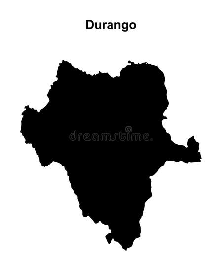 Durango outline map stock vector. Illustration of empty - 360475781