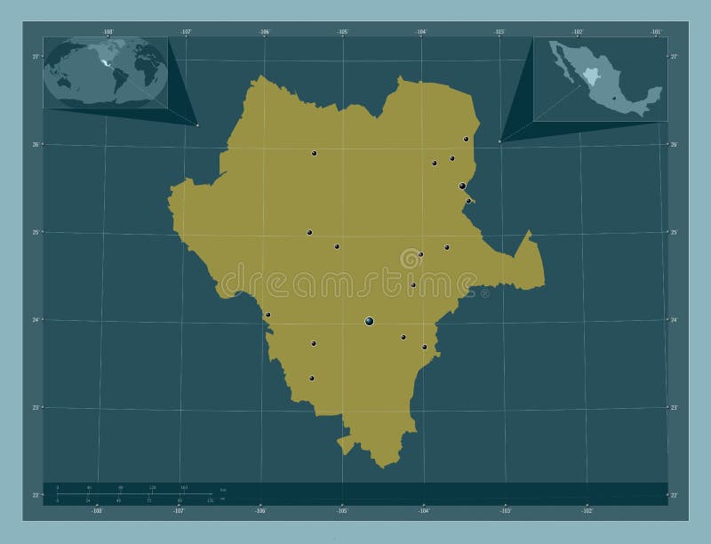 Durango, Mexico. Solid. Major Cities Stock Illustration - Illustration ...