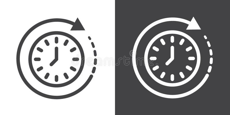 Duration Icon Flat Vector Set Outline Stock Illustration - Illustration ...