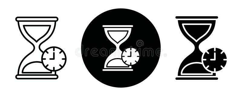 Duration Outline Icon Collection or Set. Duration Thin Vector Line Art ...