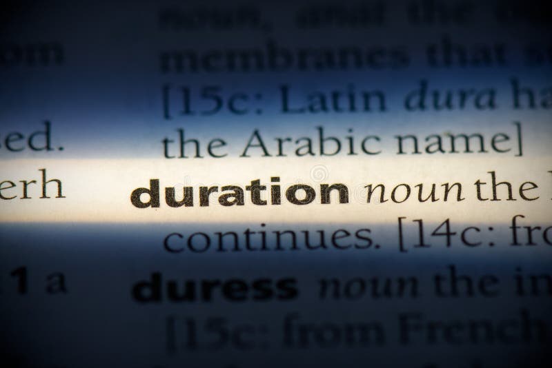 Duration stock image. Image of close, language, etymology - 161578611