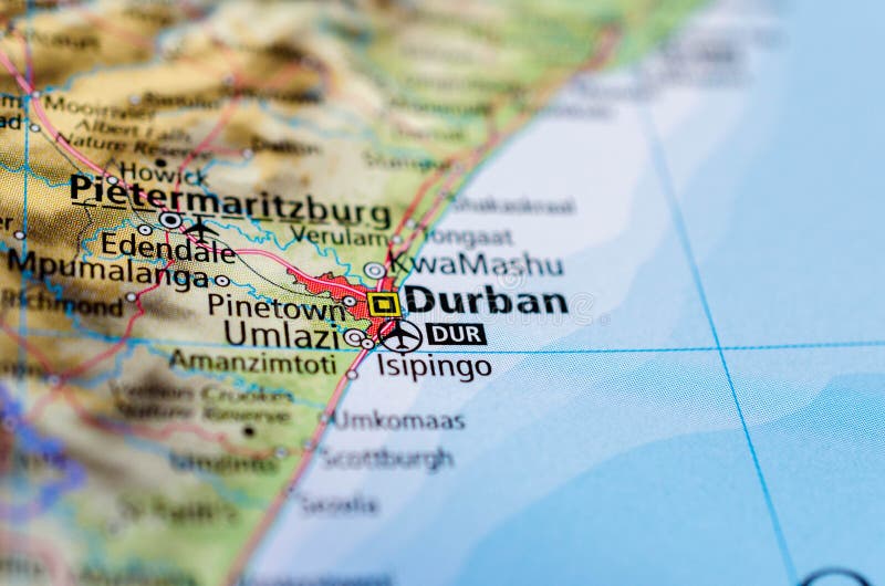 Durban en mapa imagen de archivo. Imagen de africano - 114070713