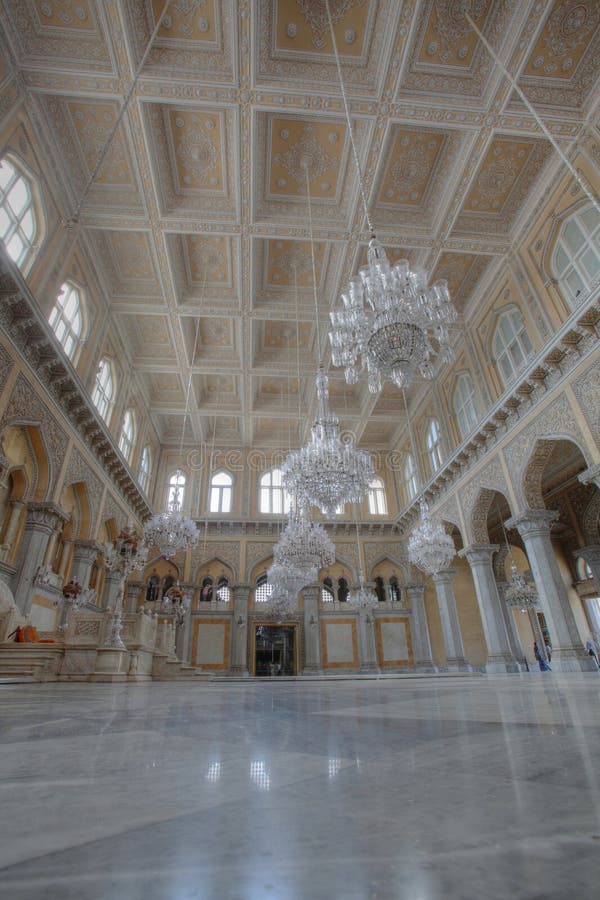 Durbar Hall, Grand Chowmahalla Palace Stock Photo - Image of hyderabad ...
