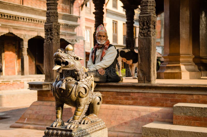 Durbar square in Bhaktapur editorial stock photo. Image of mythological ...