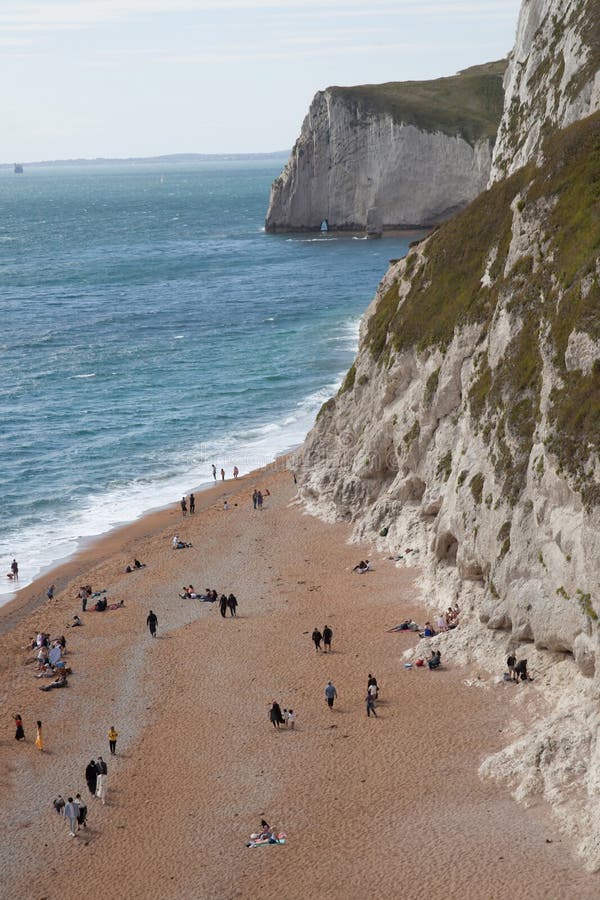 Durdle Door Beach in Dorset in the UK Editorial Image - Image of busy ...
