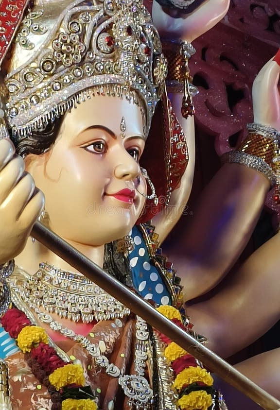 Durga Devi, Goddess Idol for Navratri Puja. Stock Image - Image of ...