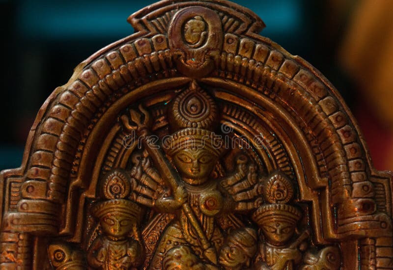 Durga Devi Statue Closeup Shot. Stock Photo - Image of temple, iron ...