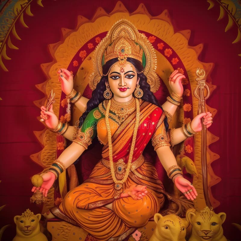 Durga Is A Major Hindu Goddess Generative Ai Stock Illustration Illustration Of Indian