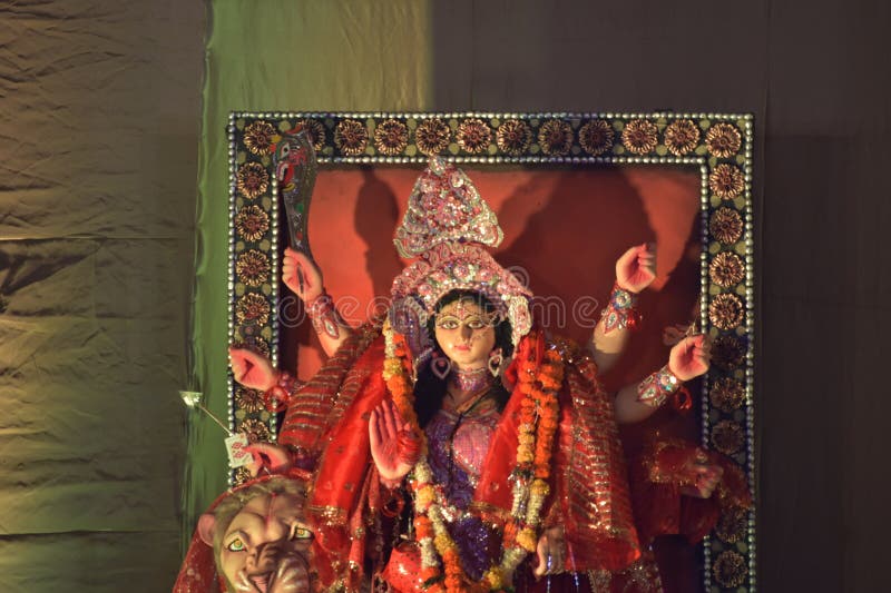 Durga Mata Statue ( Durga Mata ) Stock Image - Image of night, event ...