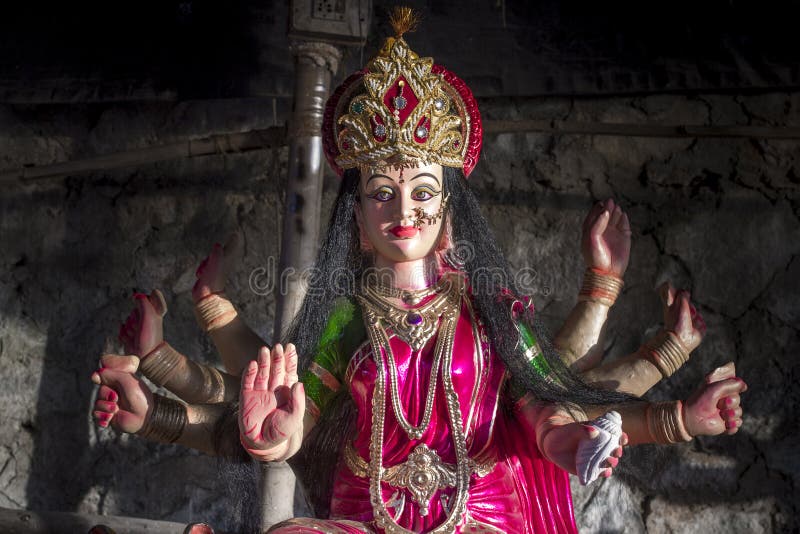 Durga Statue stock photo. Image of crown, bengal, jewellery - 104818982