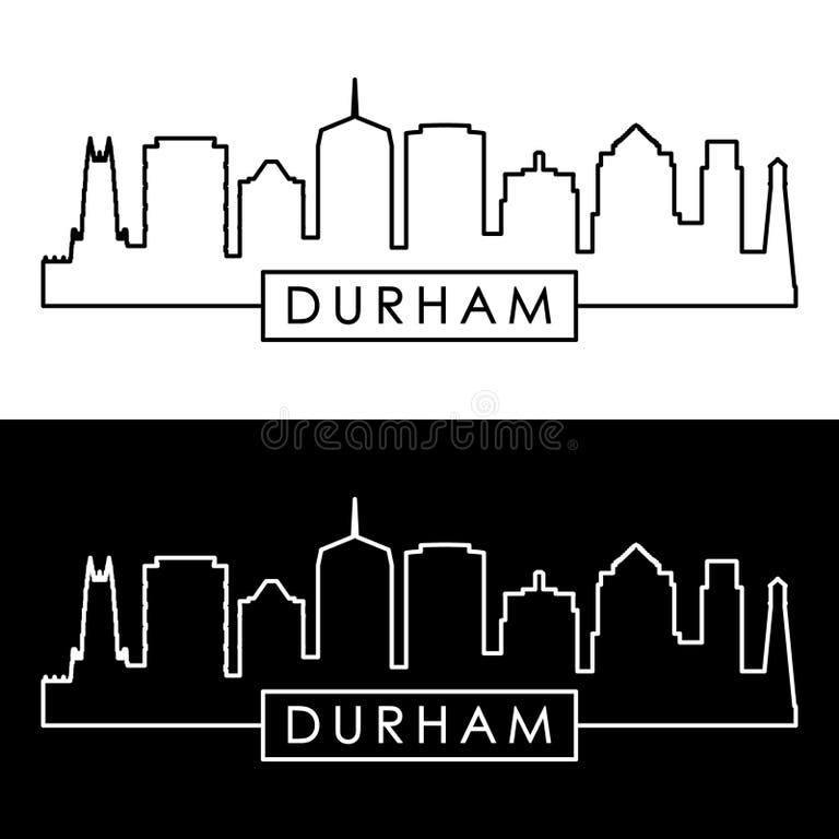 Durham Skyline. Linear Style Stock Vector - Illustration of cityscape ...