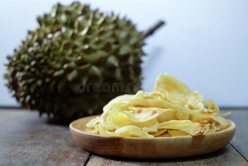 Durian Crispy Chips Fried Durian Stock Photo - Image of crunch, food ...
