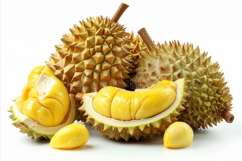 Durian Fruit Isolated on White Background High Quality Detailed Image ...